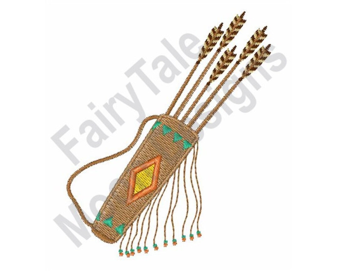 Native American Arrows Machine Embroidery Design, Back Arrow Quiver ...