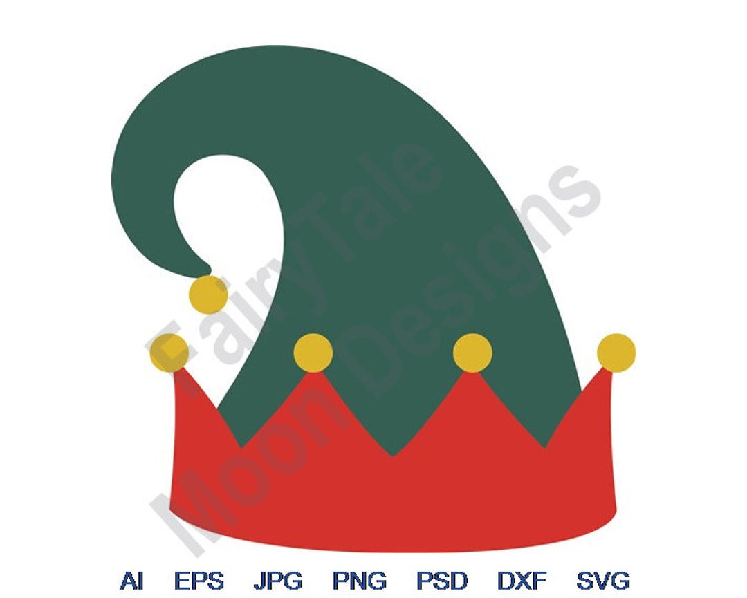Elf Hat Svg Dxf Eps Png Jpg Vector Art Clipart Cut - Etsy