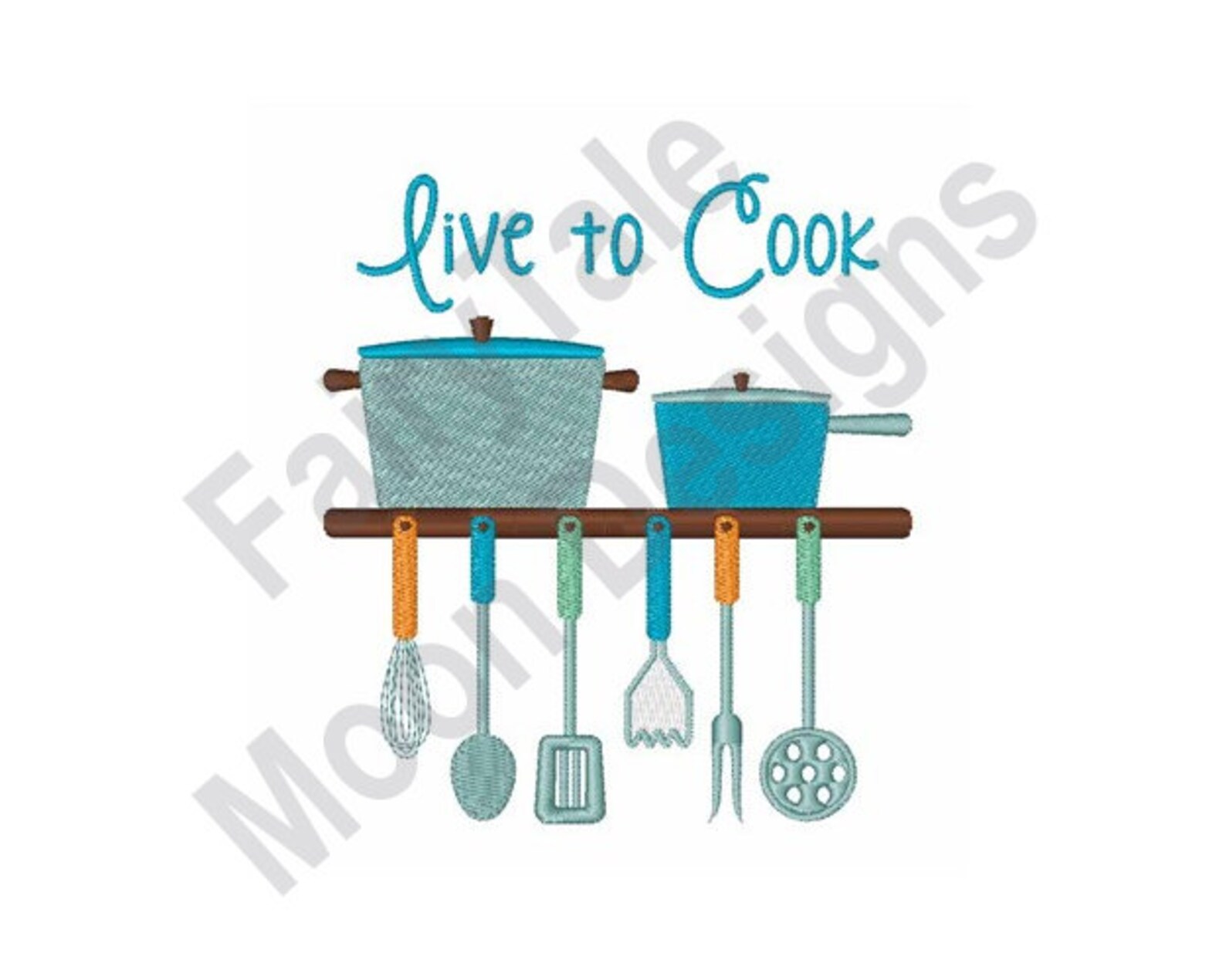 Live to Cook - Machine Embroidery Design, Cooking Utensils & Pots ...