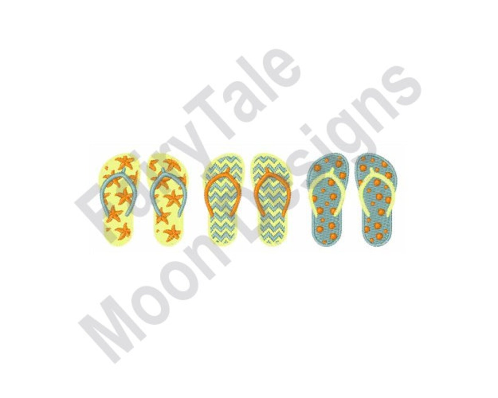 Flip Flops Machine Embroidery Design Flip Flops Border | Etsy