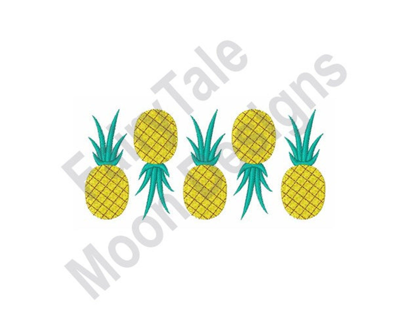 Pineapple Border Machine Embroidery Design Pineapples | Etsy