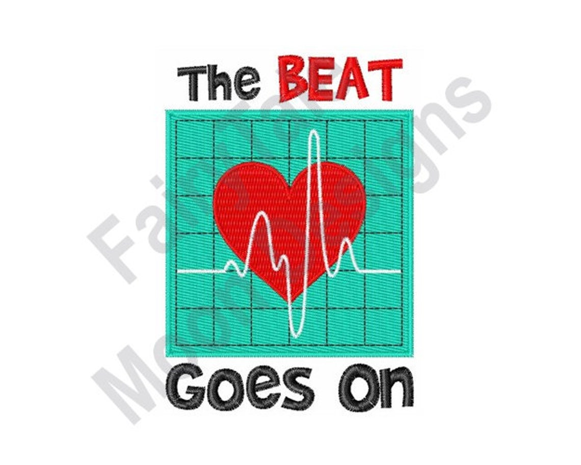 The Beat Goes on Machine Embroidery Design EKG Monitor - Etsy