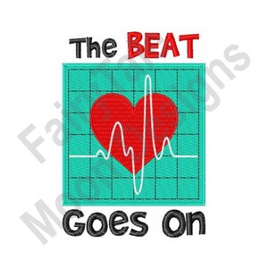 The Beat Goes on Machine Embroidery Design, EKG Monitor Embroidery ...
