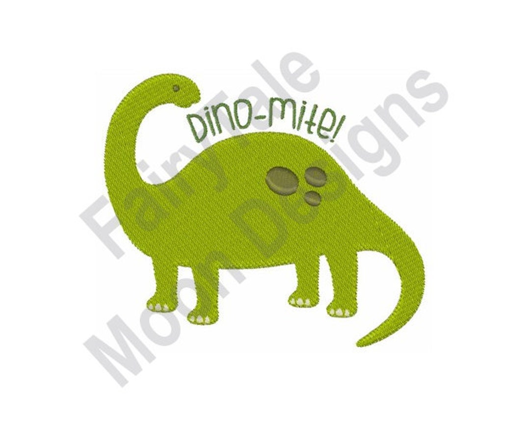 Dino-mite Machine Embroidery Design Brontosaurus - Etsy