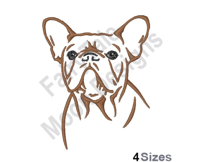 French Bulldog - Machine Embroidery Design, Frenchie Embroidery Pattern ...