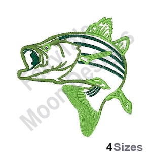 Bass Outline - Machine Embroidery Design, Fish Outline Embroidery ...