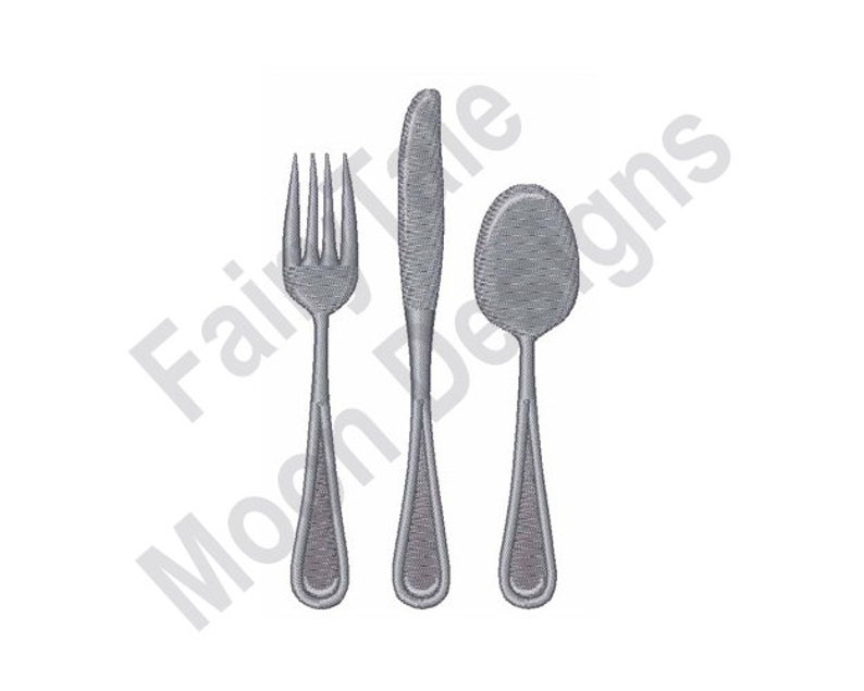 Fork Knife Spoon Machine Embroidery Design Silverware - Etsy