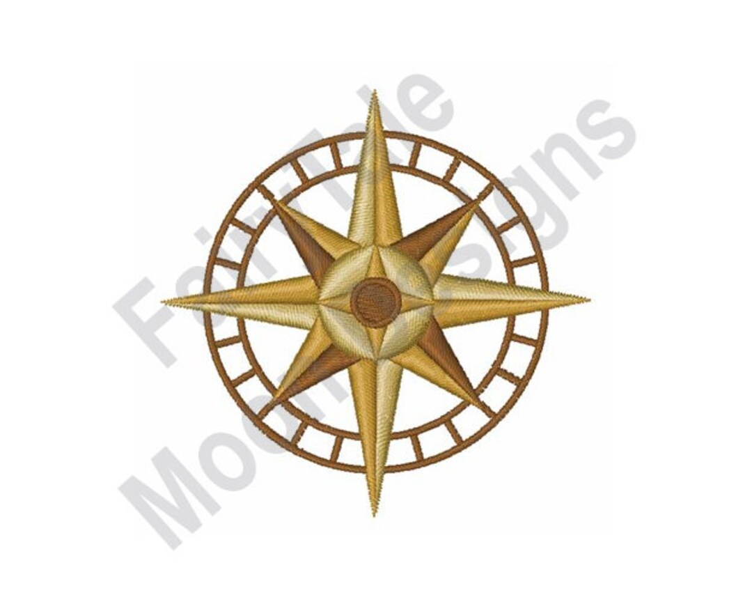 Compass Star - Machine Embroidery Design, Nautical Compass Embroidery ...