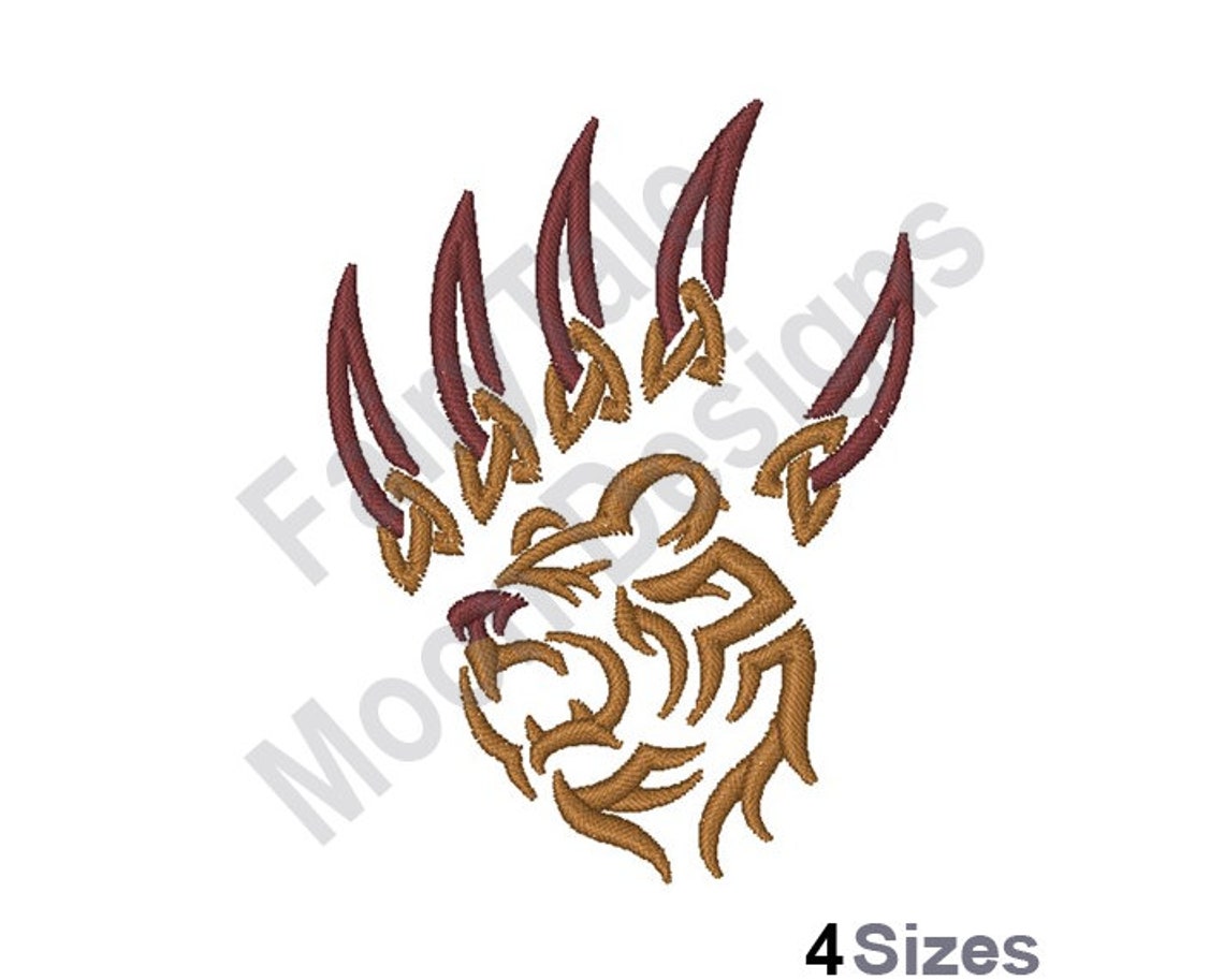 Bear Claw Machine Embroidery Design Grizzly Bear Head - Etsy