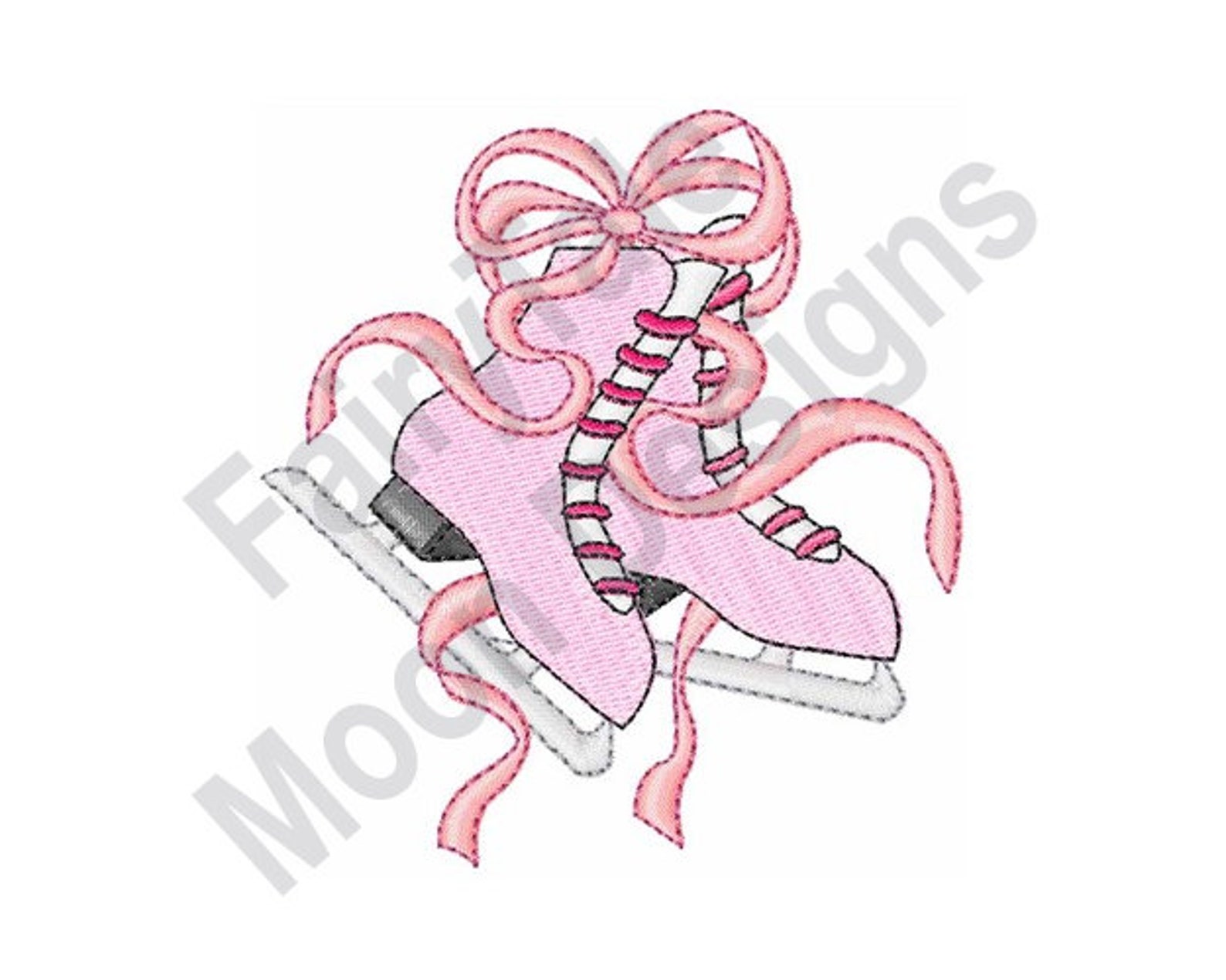 Pink Skates Machine Embroidery Design Ice Skating - Etsy