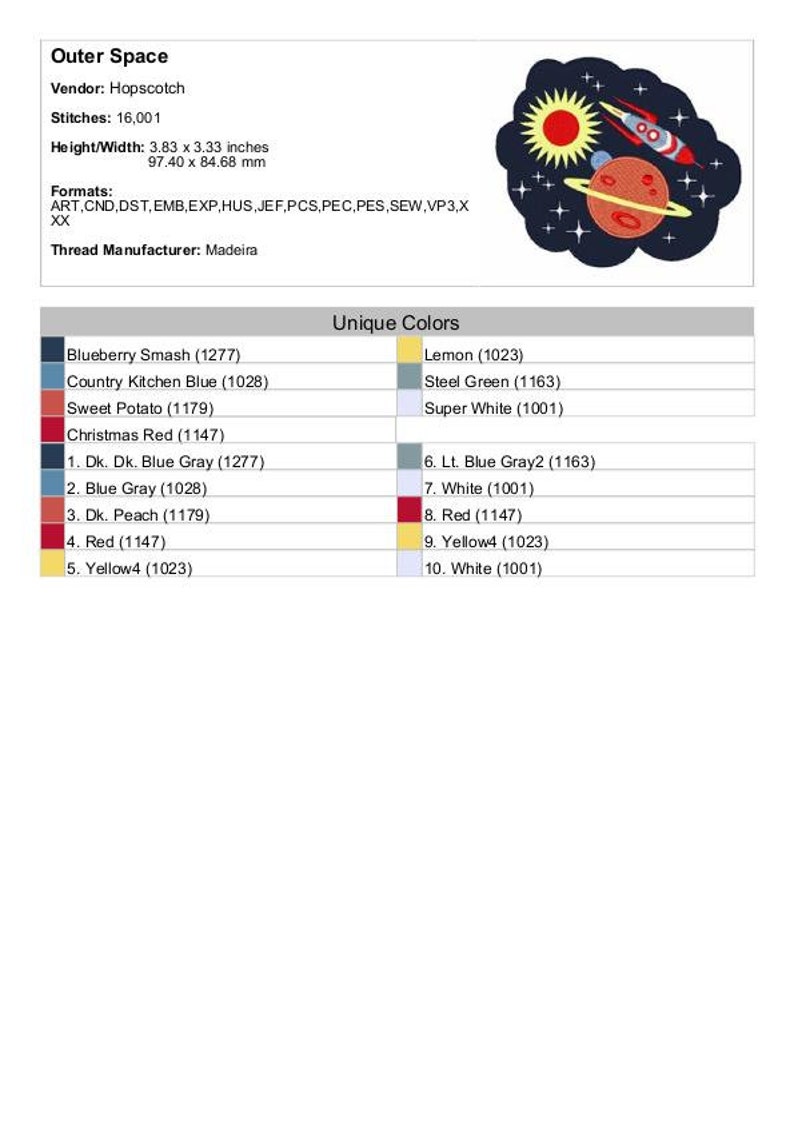Outer Space Machine Embroidery Design Planet & Sun - Etsy