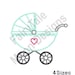 Baby Stroller Outline Machine Embroidery Design, Baby Pram Embroidery ...