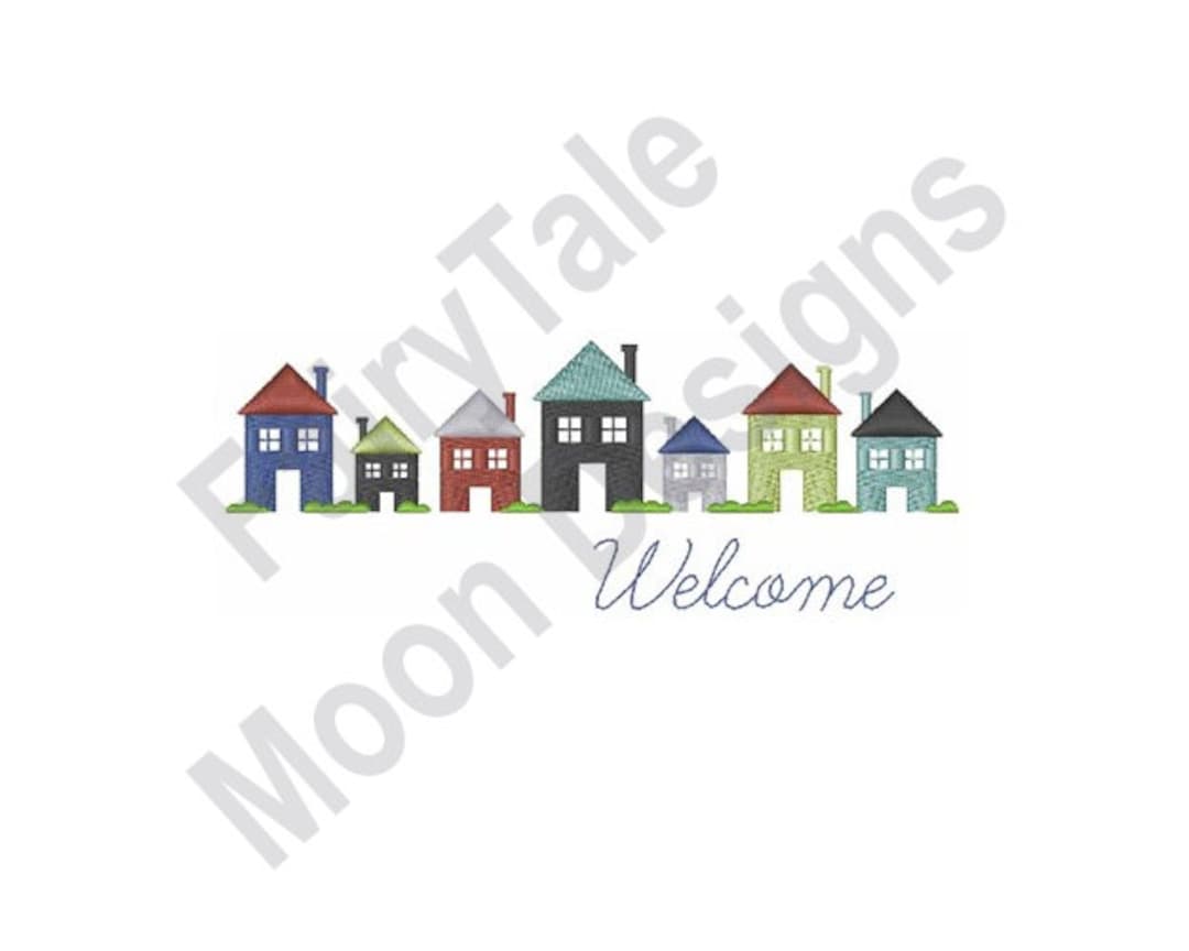 Welcome Houses - Machine Embroidery Design, Community Homes Embroidery ...