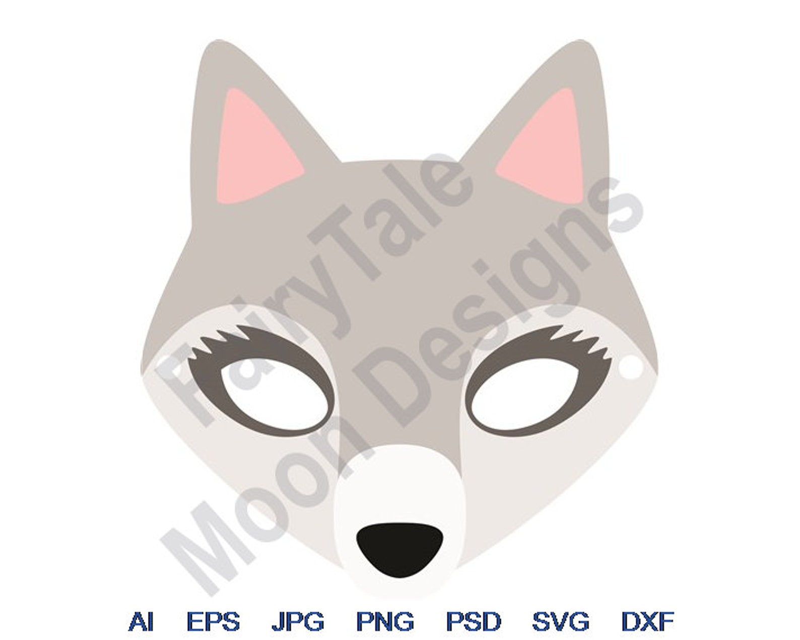 Wolf Mask - Svg, Dxf, Eps, Png, Jpg, Vector Art, Clipart, Cut File ...