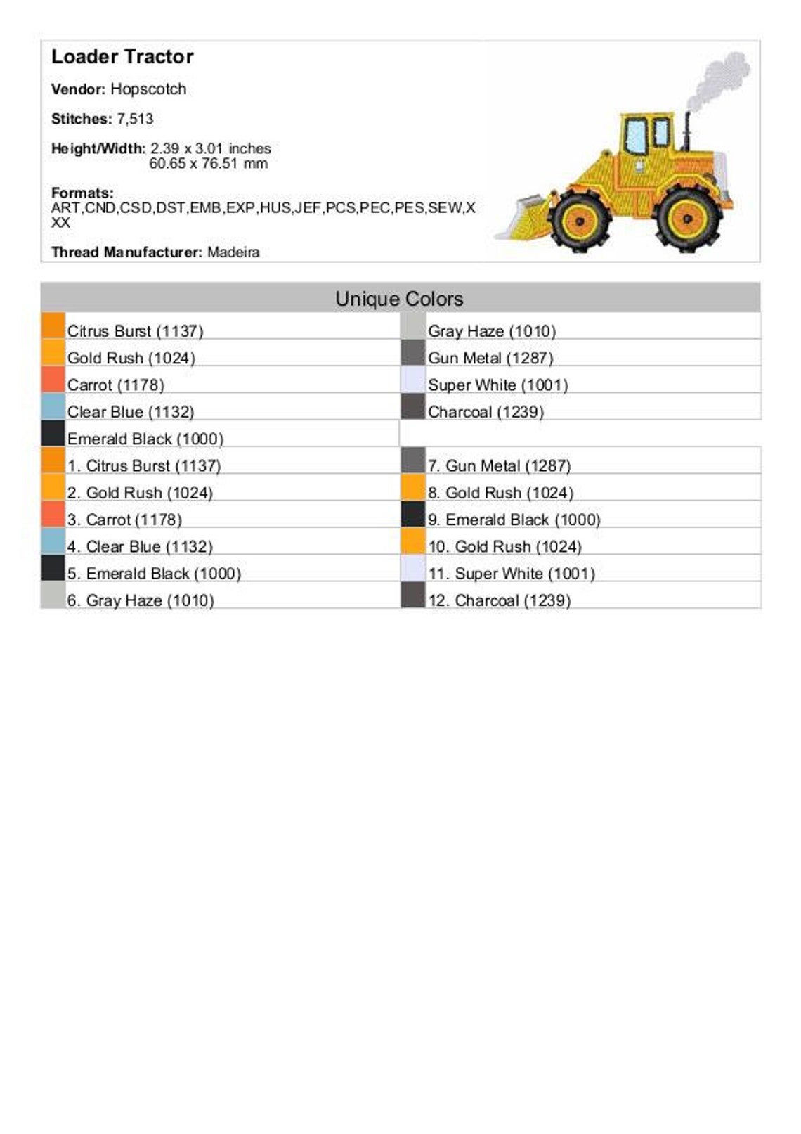 Front Loader Machine Embroidery Design Loader Embroidery - Etsy