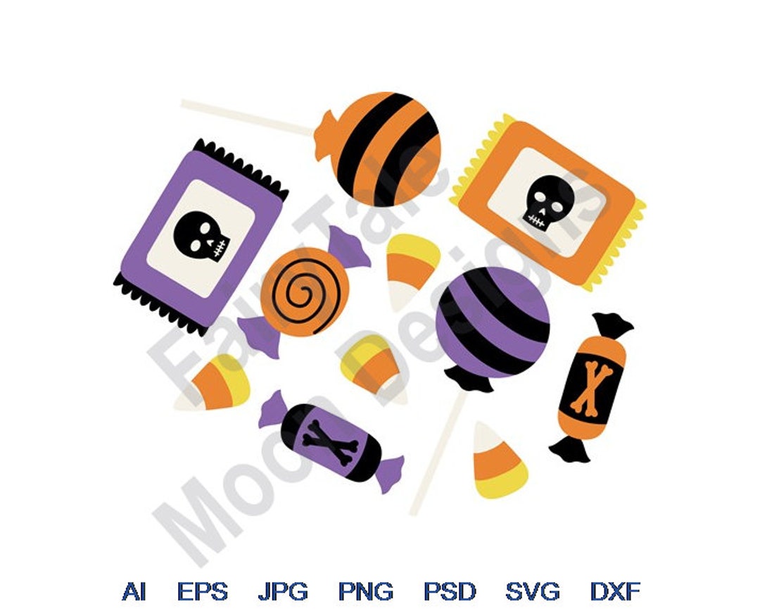 Halloween Candy - Svg, Dxf, Eps, Png, Jpg, Vector Art, Clipart, Cut ...