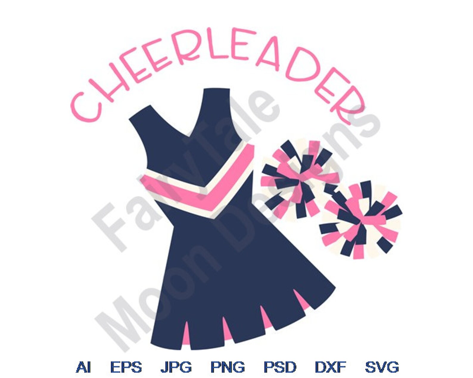 Cheerleader Svg Dxf Eps Png Jpg Vector Art Clipart - Etsy