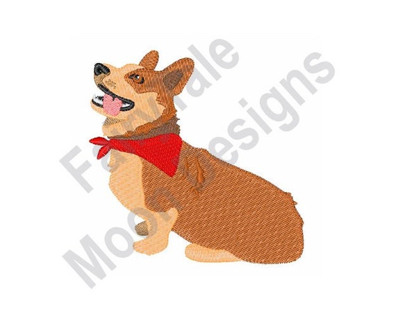 Dog Embroidery Works Pembroke Corgi Embroidery Design Machine ...