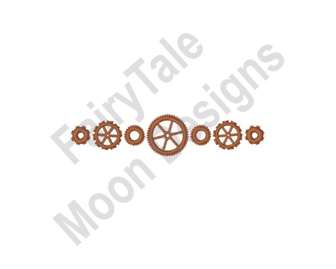 Mechanical Gears Machine Embroidery Design, Gears Embroidery Pattern ...