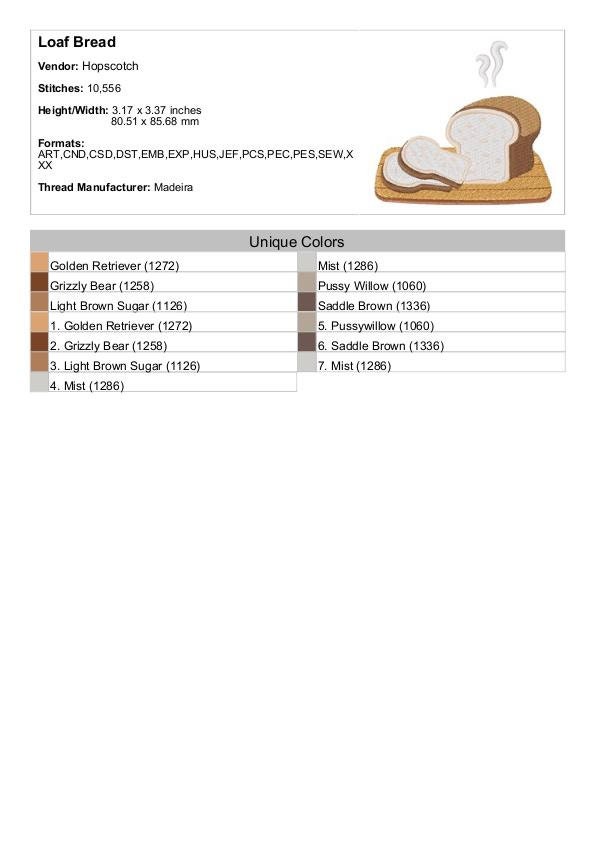 Bread Slices Machine Embroidery Design Sliced Bread | Etsy