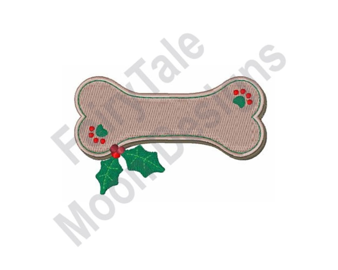Christmas Dog Bone - Machine Embroidery Design, Dog Chew Bone Gift ...