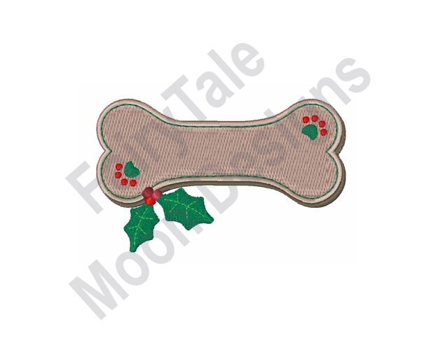 Christmas Dog Bone - Machine Embroidery Design, Dog Chew Bone Gift ...