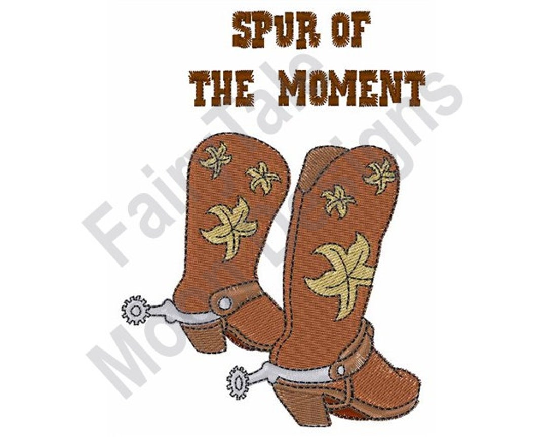 Spur of the Moment Machine Embroidery Design, Cowboy Boots Embroidery ...
