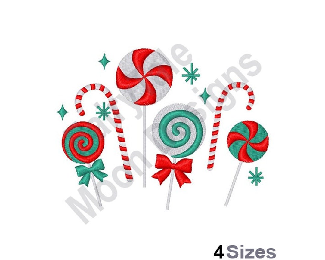 Christmas Candy - Machine Embroidery Design - 4 Sizes, Christmas Candy ...