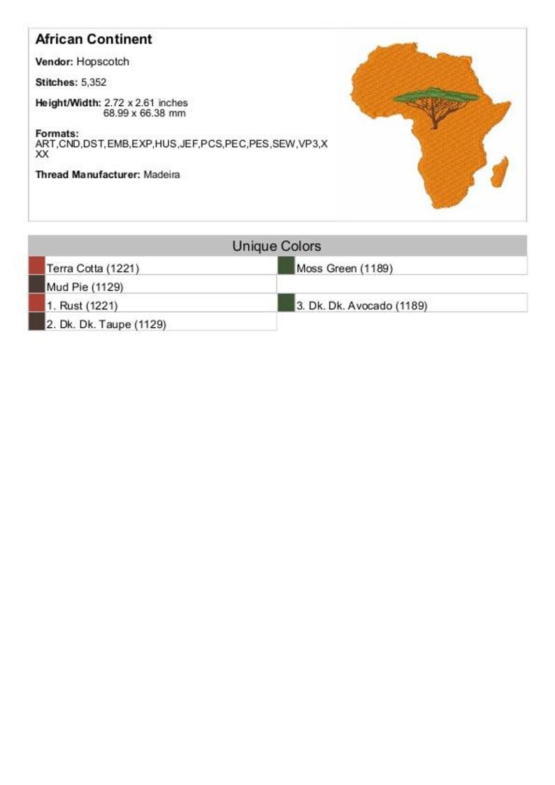 African Continent Machine Embroidery Design Africa Map - Etsy