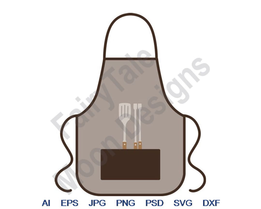 Chef's Apron - Svg, Dxf, Eps, Png, Jpg, Vector Art, Clipart, Cut File ...