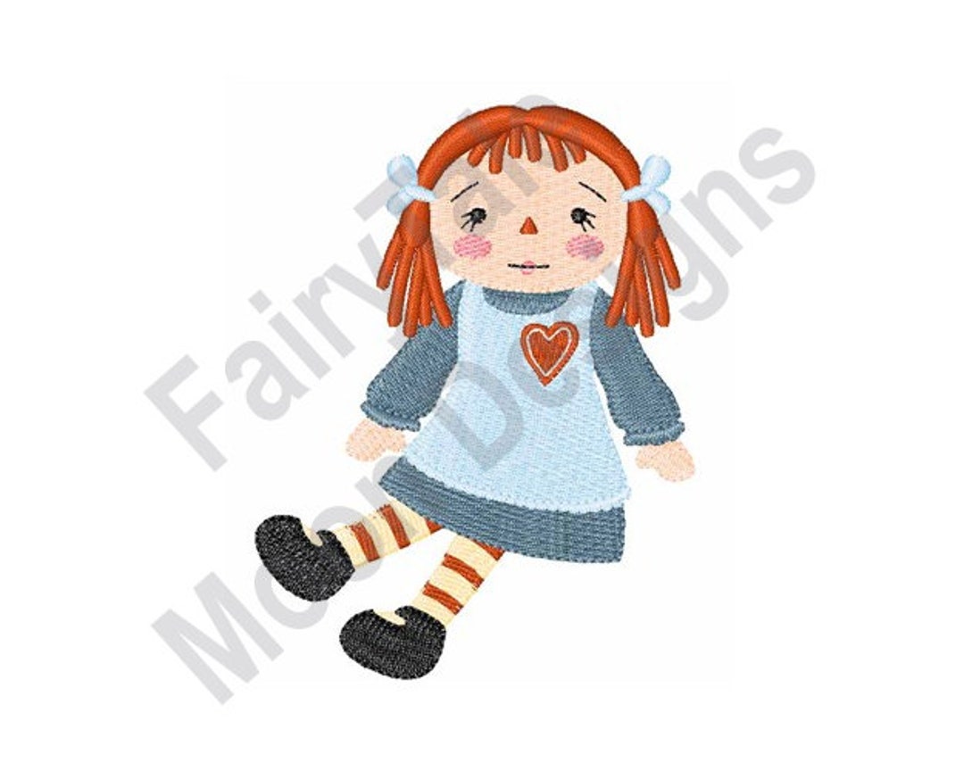 Raggedy Ann Doll - Machine Embroidery Design, Rag Doll Embroidery ...