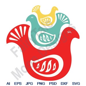 Dala Birds Svg Dxf Eps Png Jpg Vector Art Clipart Cut - Etsy