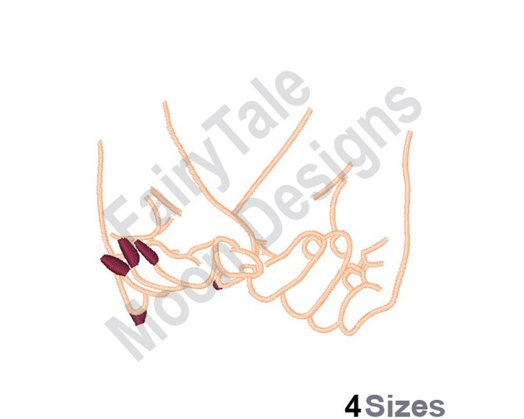 Love Couple Holding Hands Machine Embroidery Design, Hands Outline Sign ...
