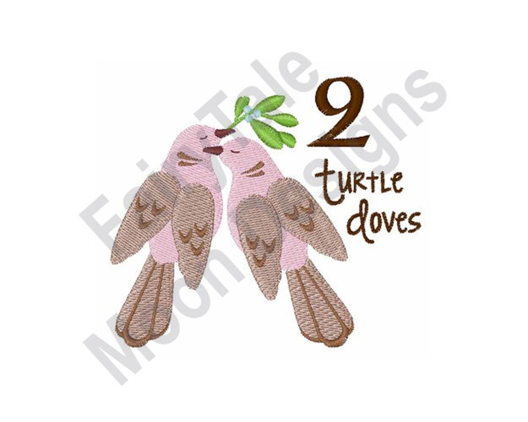 2 Turtle Doves - Machine Embroidery Design, 12 Days of Christmas Song ...