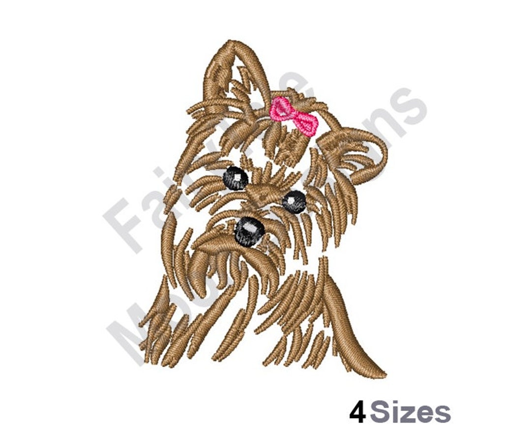 Yorkshire Terrier - Machine Embroidery Design, Female Yorkie Embroidery ...