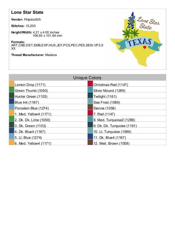 Texas State Map Machine Embroidery Design Texas the Lone - Etsy