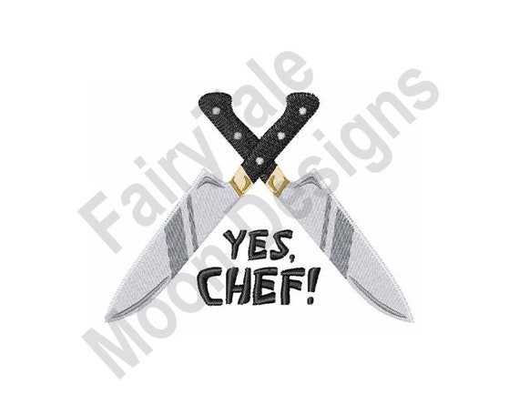Yes Chef Machine Embroidery Design Chef's Crossed | Etsy