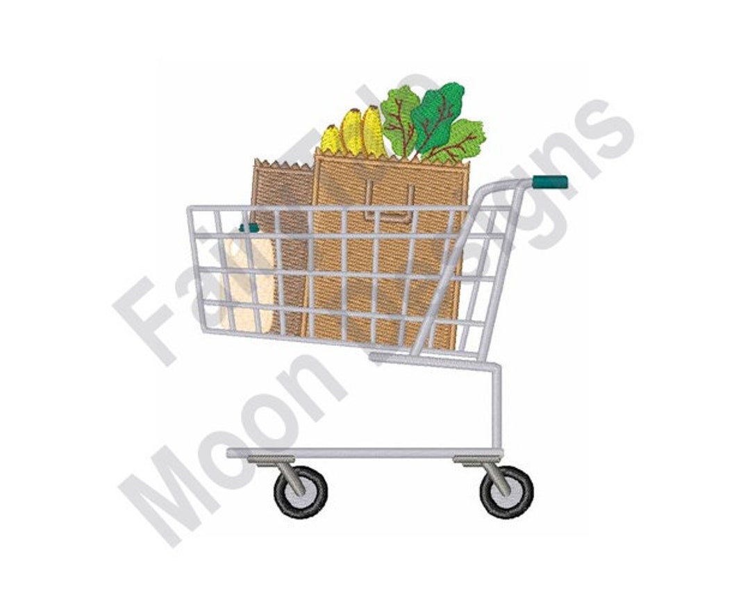 Shopping Cart - Machine Embroidery Design, Groceries Embroidery Pattern ...