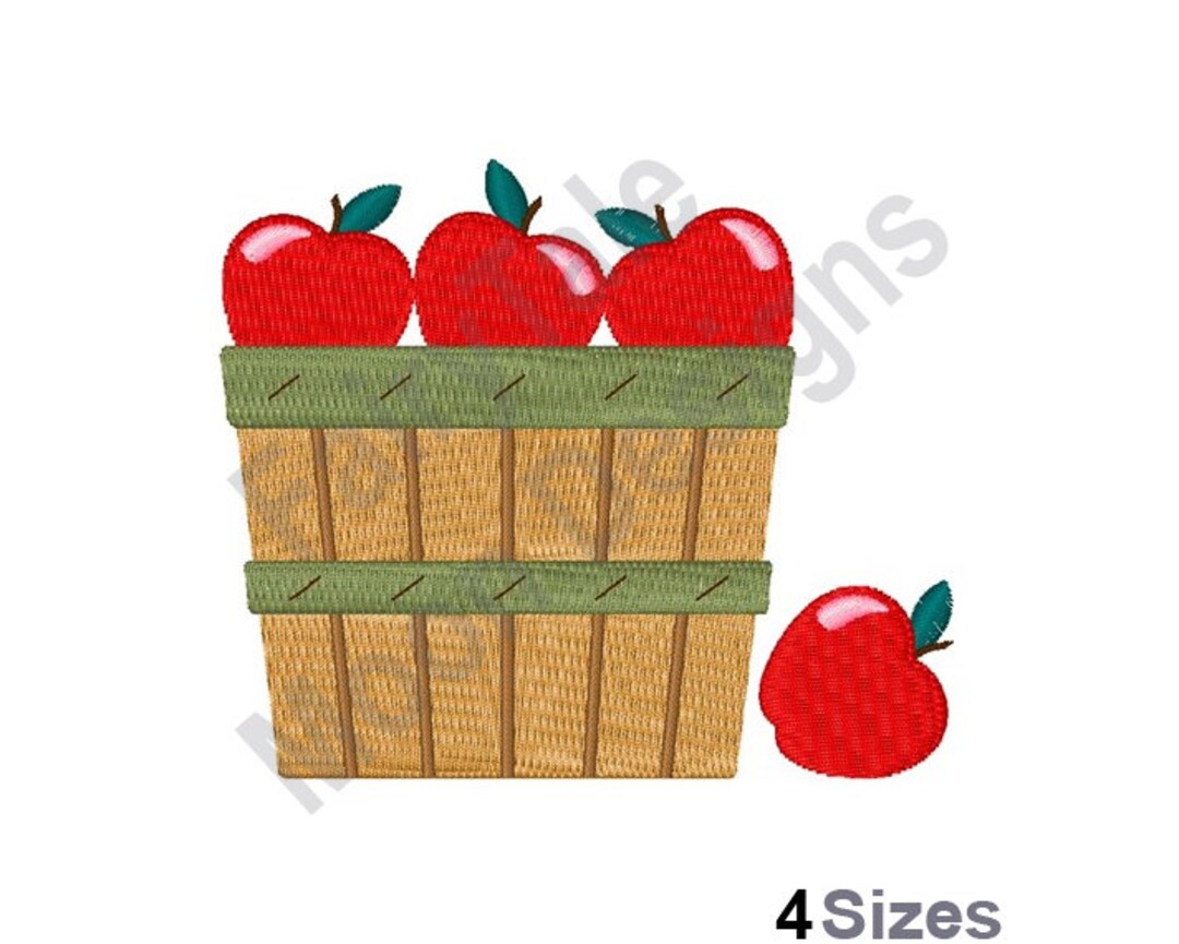 Apple Basket - Machine Embroidery Design, Apple Harvest Embroidery ...
