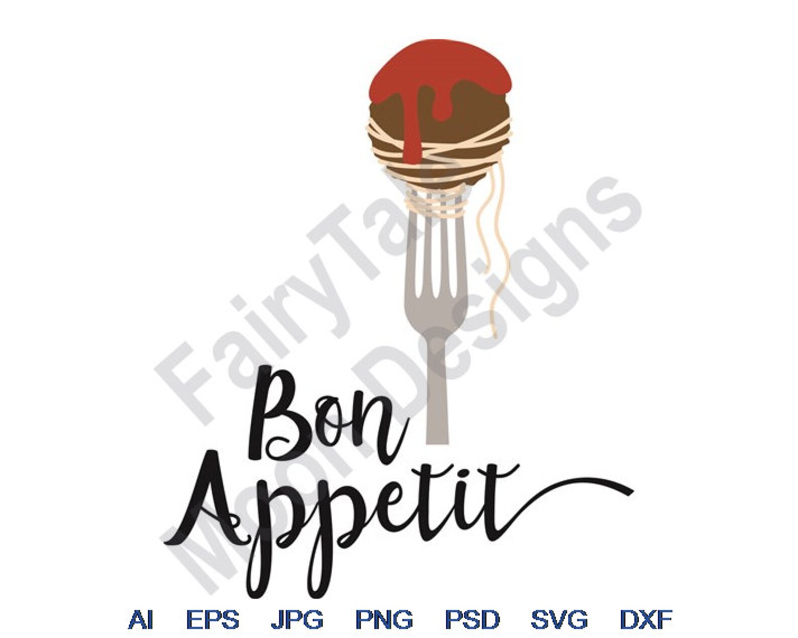 Bon Appetit Svg Dxf Eps Png Jpg Vector Art Clipart | Etsy