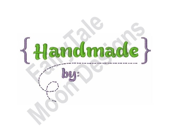 Handmade by Machine Embroidery Design Handmade by Tag - Etsy