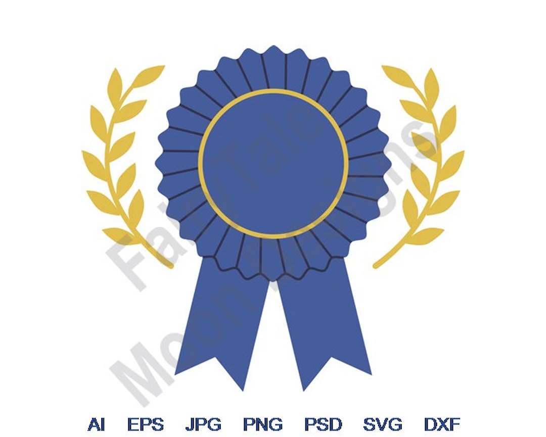 Blue Ribbon - Svg, Dxf, Eps, Png, Jpg, Vector Art, Clipart, Cut File ...