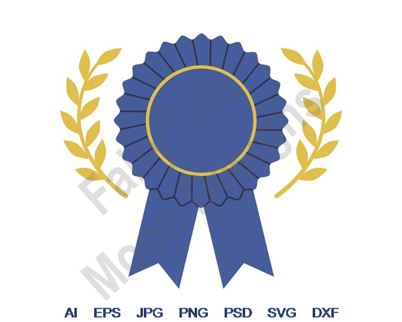 Blue Ribbon - Svg, Dxf, Eps, Png, Jpg, Vector Art, Clipart, Cut File ...