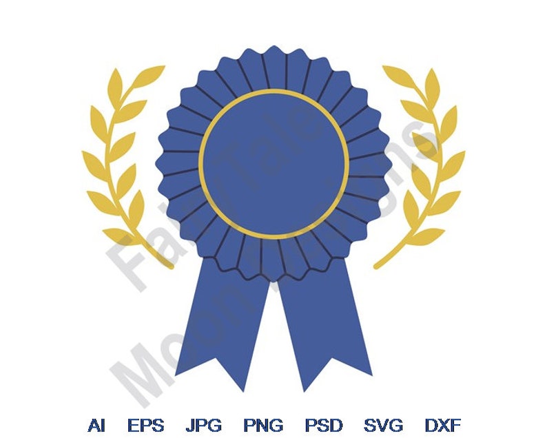 Blue Ribbon - Svg, Dxf, Eps, Png, Jpg, Vector Art, Clipart, Cut File ...