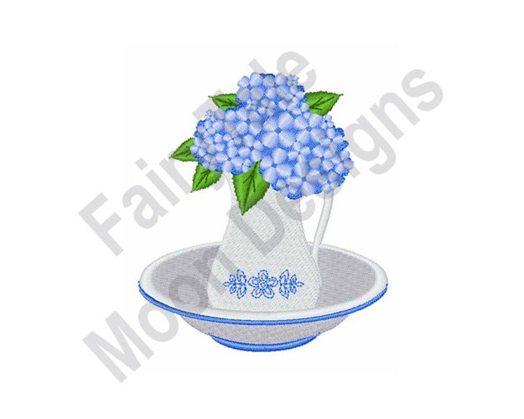 Hydrangea Basin - Machine Embroidery Design - Etsy