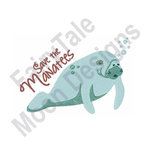 Save the Manatees - Machine Embroidery Design, Manatee Embroidery ...