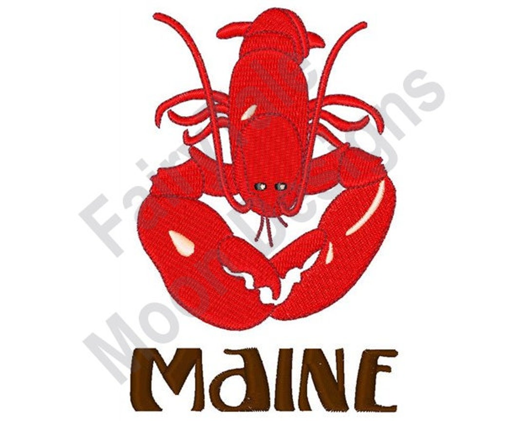 Maine Lobster Machine Embroidery Design, American Lobster Embroidery ...