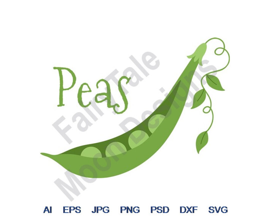Peas Pod Svg Dxf Eps Png Jpg Vector Art Clipart Cut - Etsy