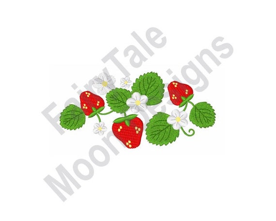 Strawberries Machine Embroidery Design Strawberry Flower - Etsy