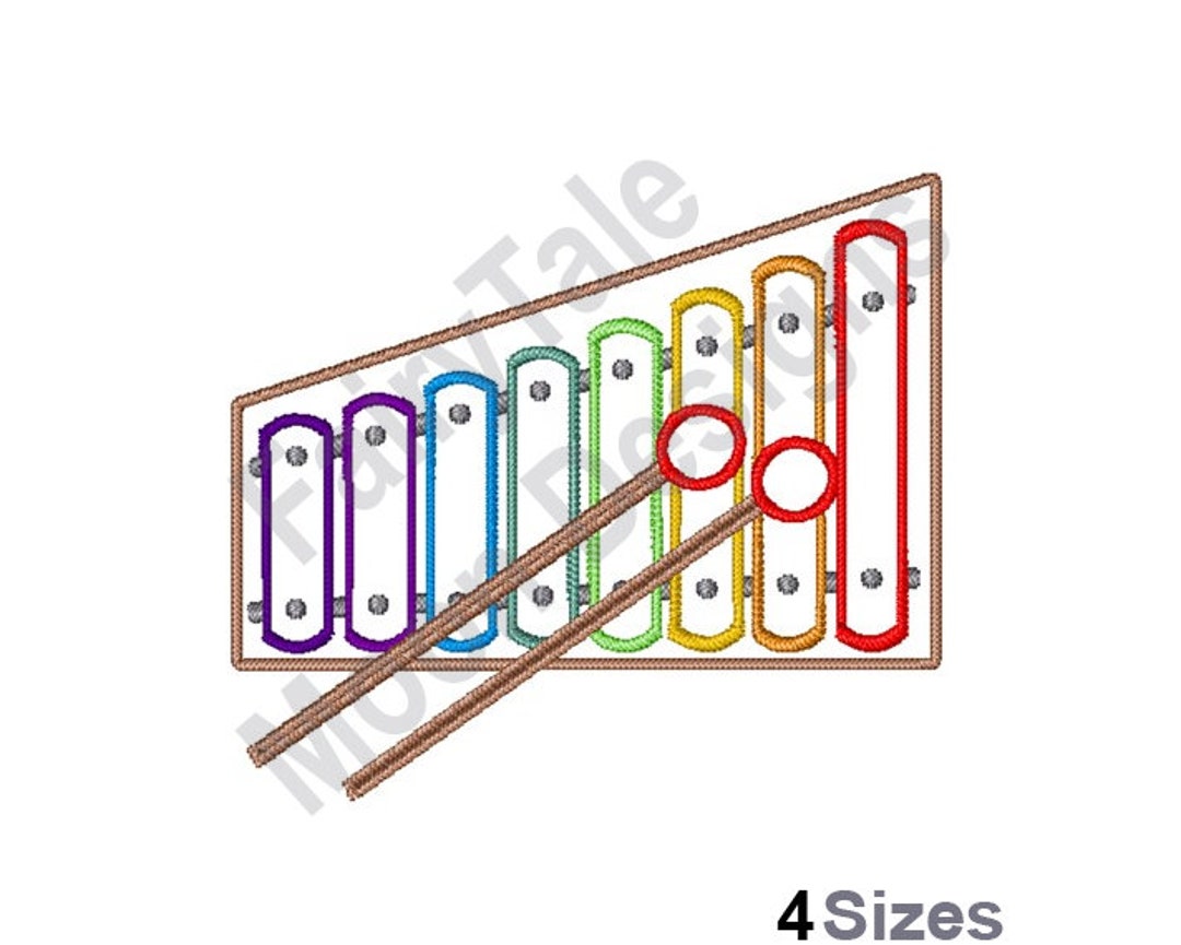 Xylophone Machine Embroidery Design Xylophone Outline - Etsy